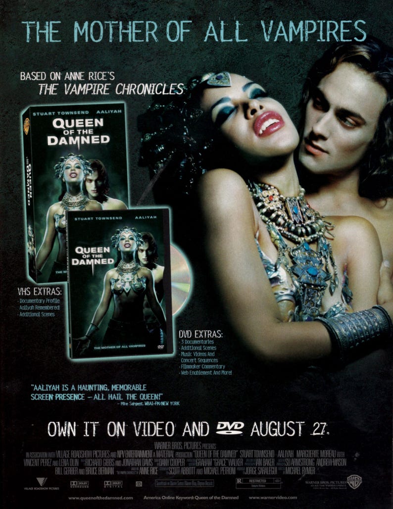 Aaliyah, Queen of the Damned DVD Advertisement - Etsy