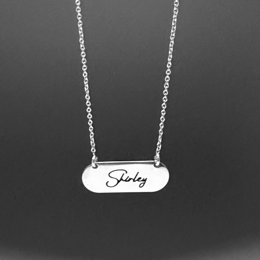 Custom Name Necklace - Name Necklace Sterling Silver - Bar Necklace ...