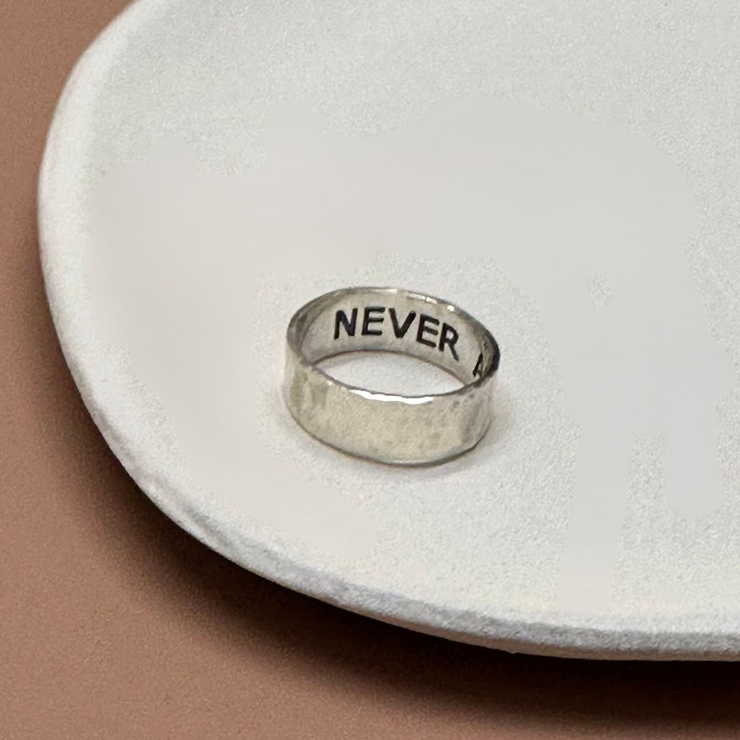 Custom Hammered Hidden Message Ring-hammered Silver Ring in 1.2mm ...