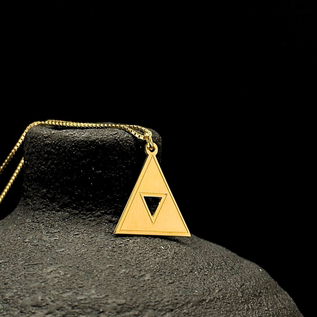 Triforce Necklace for Men - Sterling Silver Triangle Pendant in 0.7mm ...