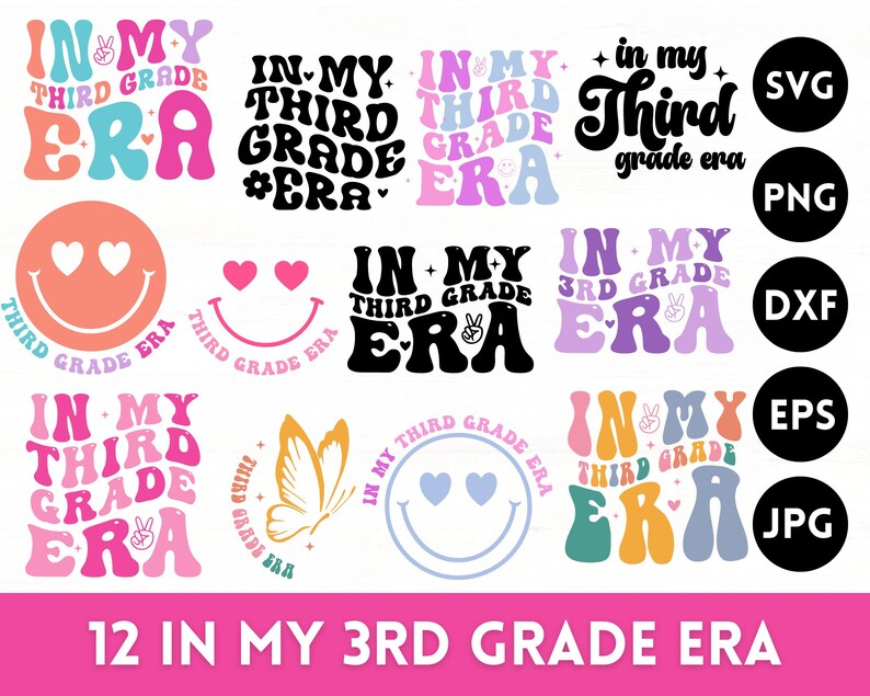 Third Grade Era Svg Png: Teacher Shirt Designs (digital Files) - Etsy