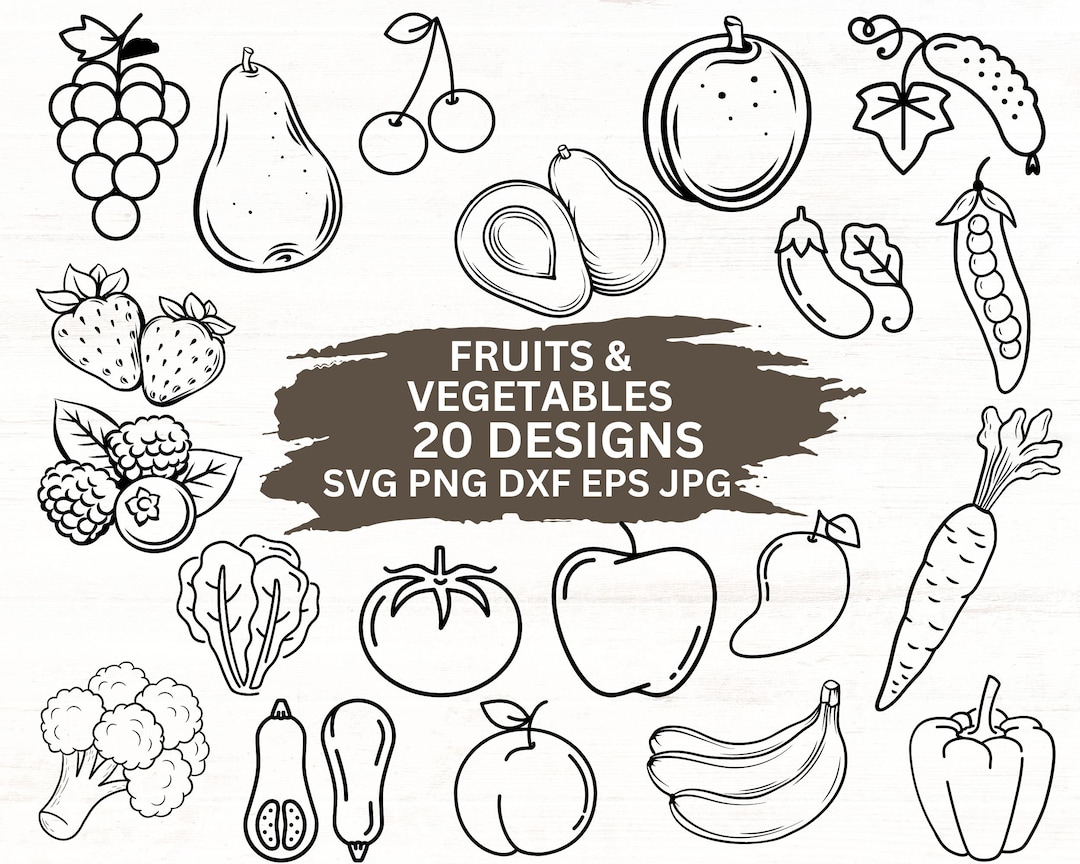 Vegetables Svg Bundle, Fruits Vegetables Svg, Food Svg, Svg Files for ...