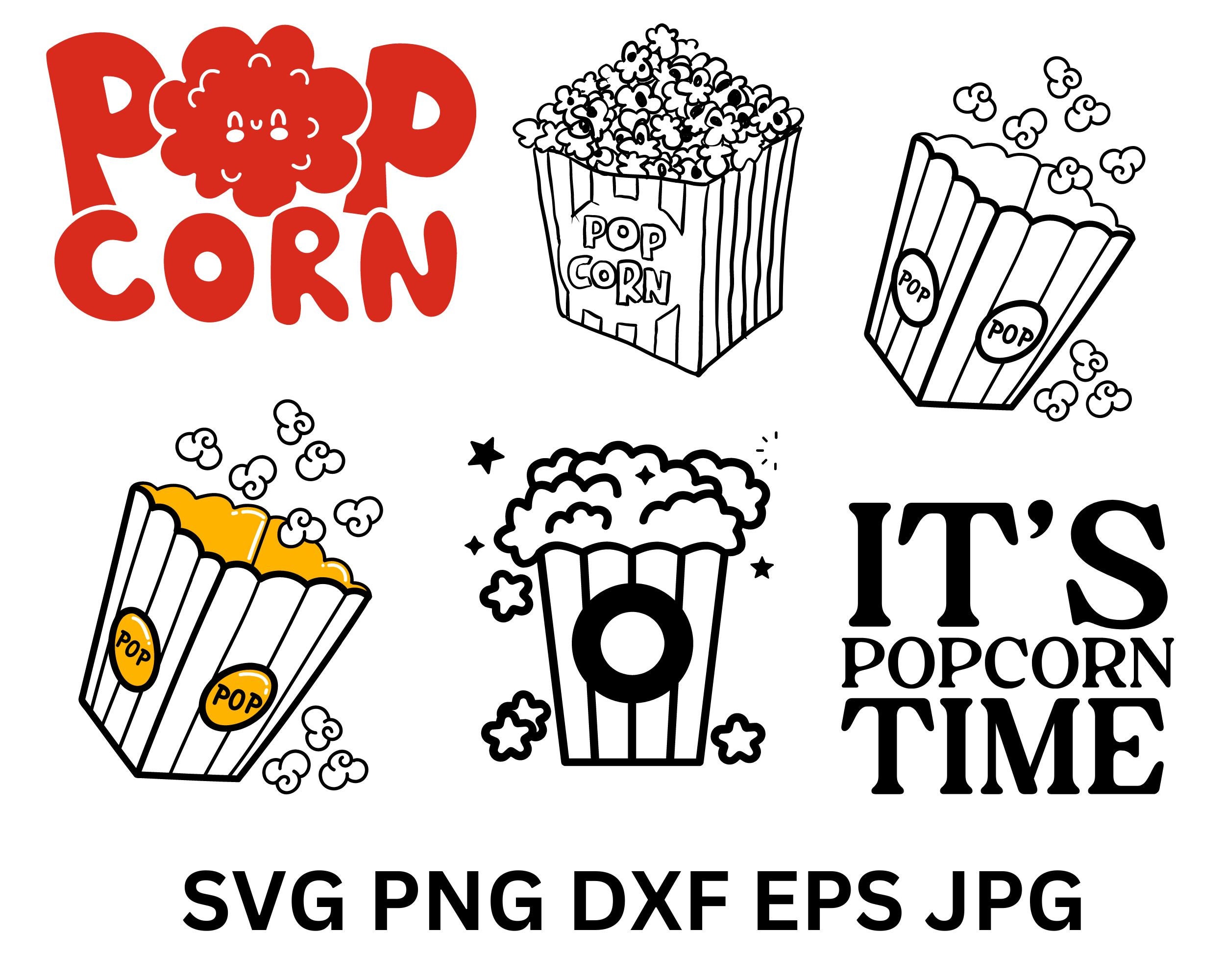 Popcorn Svg Bundle,popcorn Png,pop Corn Svg,popcorn Clip Art,movie ...