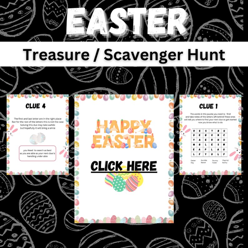 Printable Easter Scavenger Hunt for Teens, Easter Egg Hunt Clues Older ...
