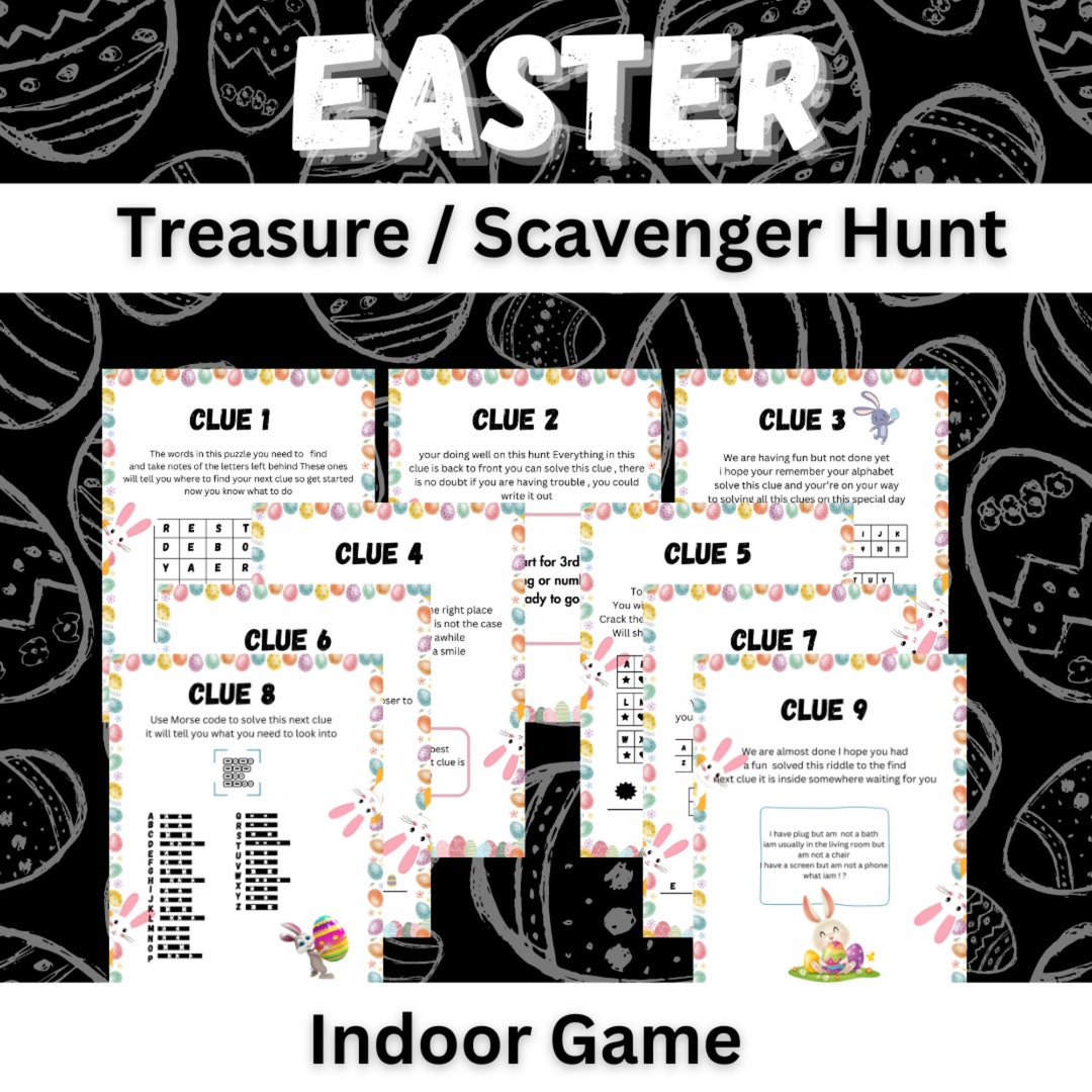 Printable Easter Scavenger Hunt for Teens, Easter Egg Hunt Clues Older ...