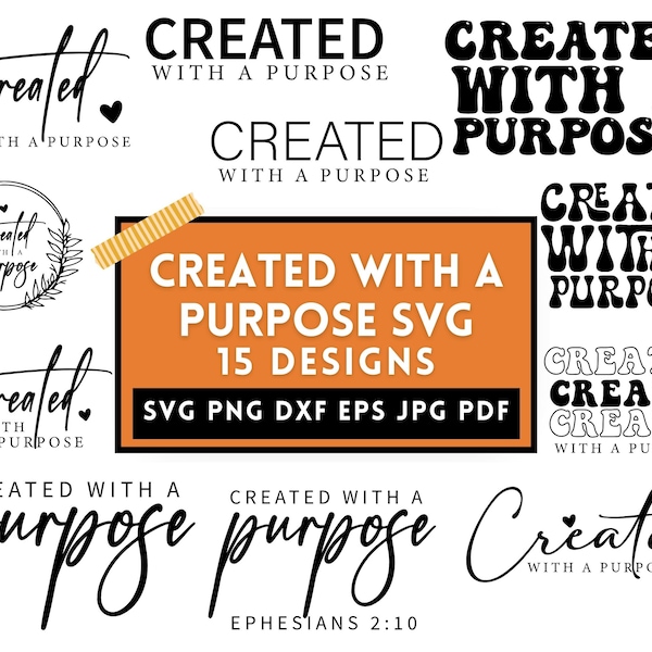 Created With a Purpose Svg - Etsy