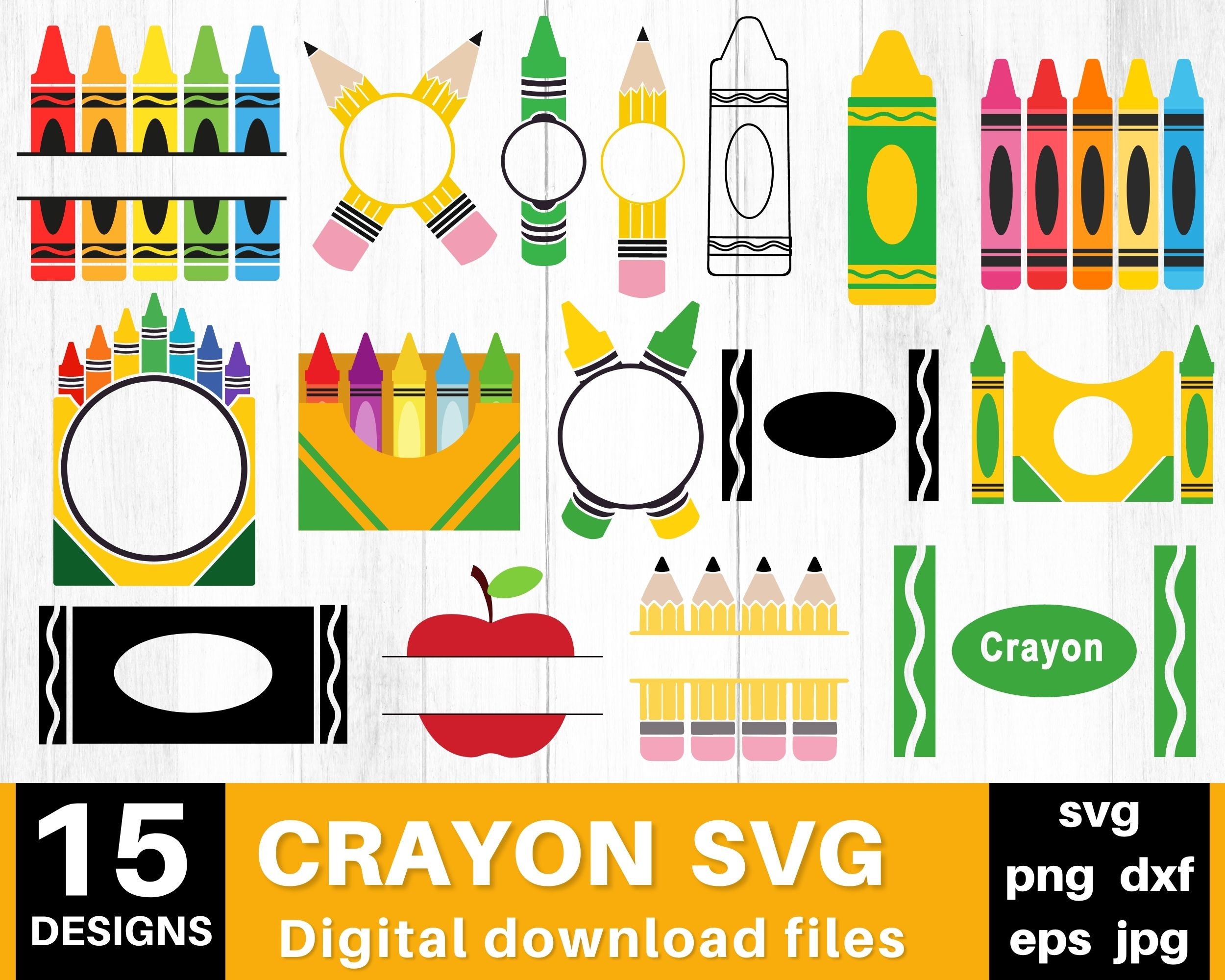 16 Crayon Svg Bundle, Crayon Png, Crayon Shirt Svg, Teacher Crayon Svg ...