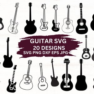 Guitar Svg Bundle, Guitar Png Bundle, Guitar Bundle Svg, Guitar Dxf ...