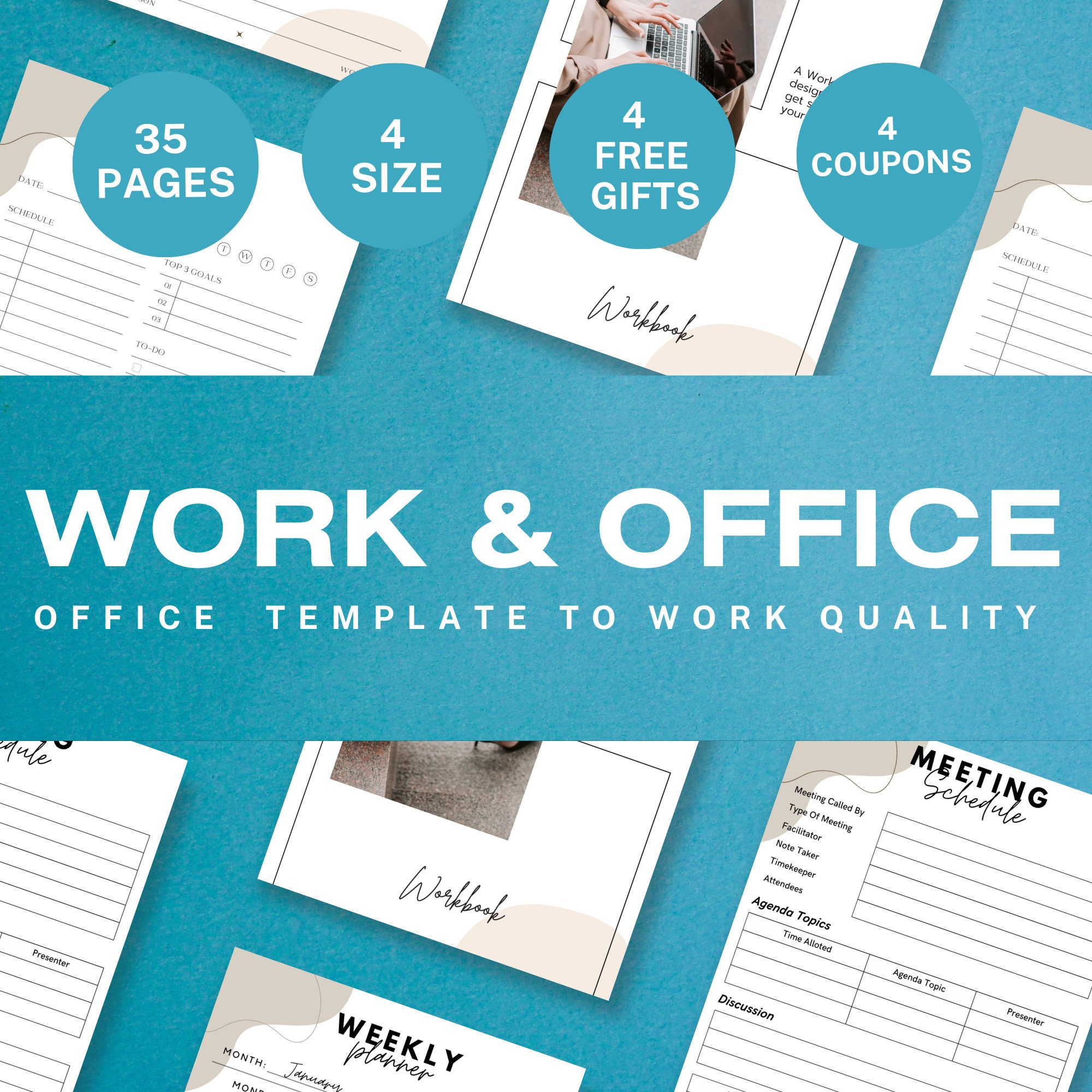 Printable Office Task Planner Set, Printable Work Schedule Planner ...