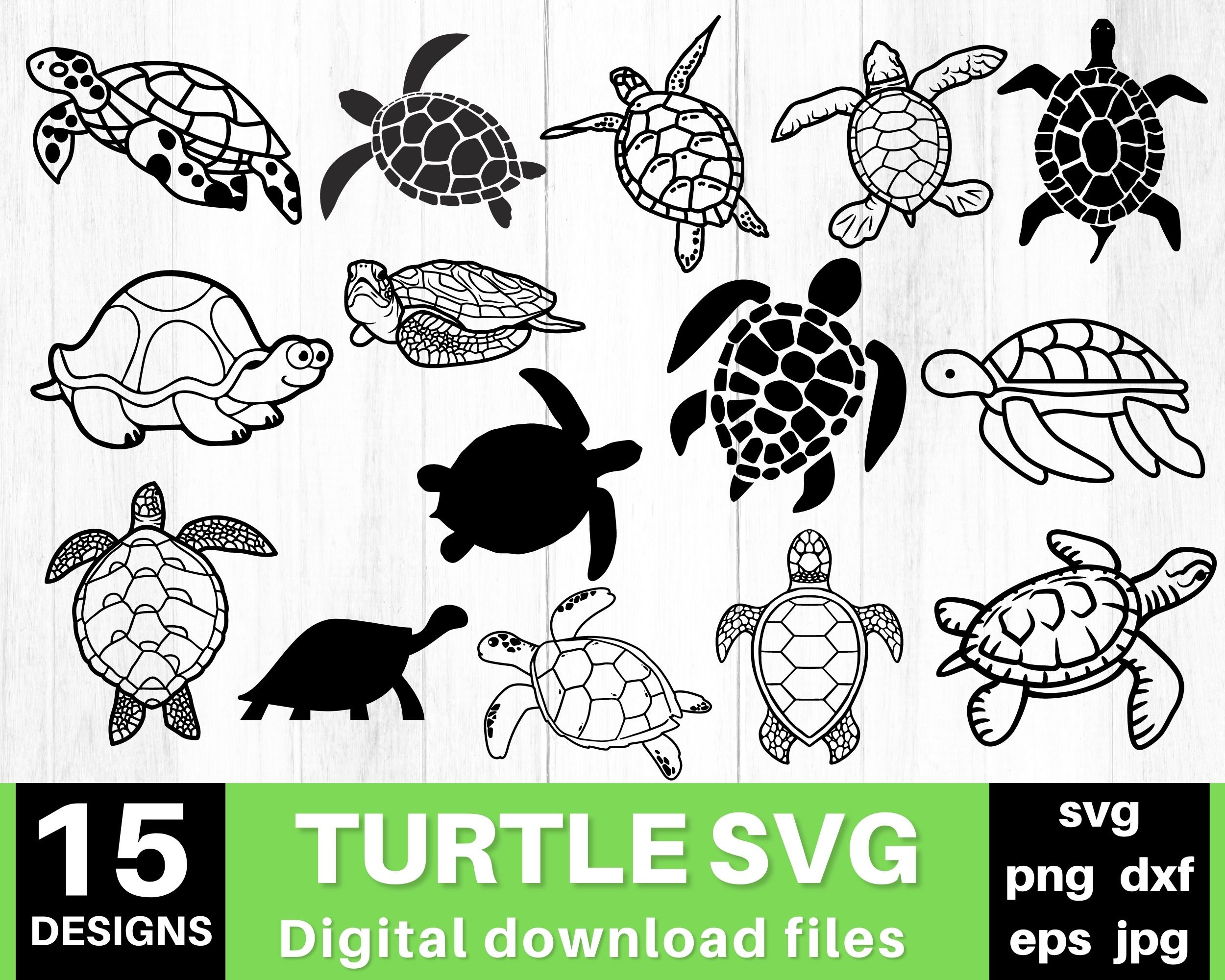 15 Turtle Svg Bundle, Sea Turtle Svg, Sea Turtle Png, Turtle Svg Png ...