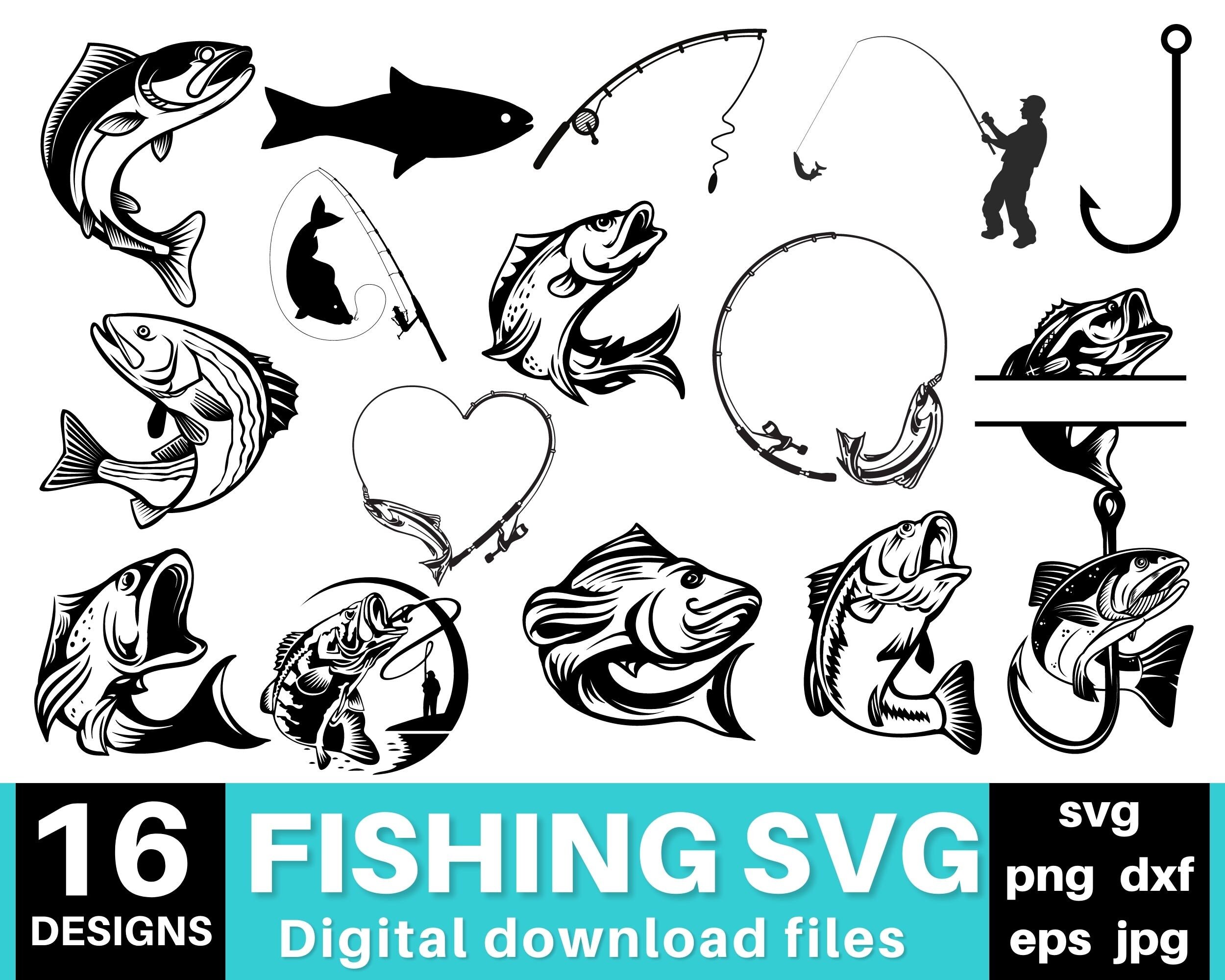 Fishing Svg Bundle,fishing Png,fishing Svg,fish Svg,svg Files for ...
