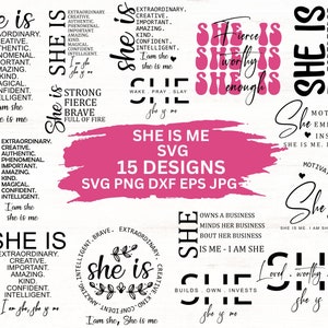 She is Me SVG Bundle: Woman Affirmations, Positive Quotes (digital ...
