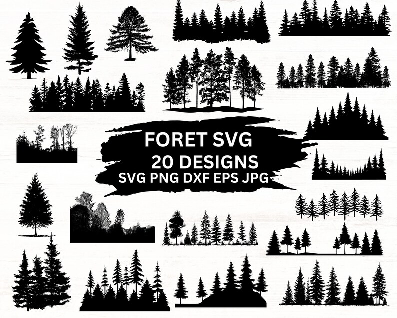Forest Svg Bundle, Forest Png, Forest Dxf, Forest Clipart, Forest ...