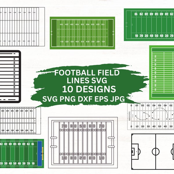 Football Field Clipart Svg - Etsy