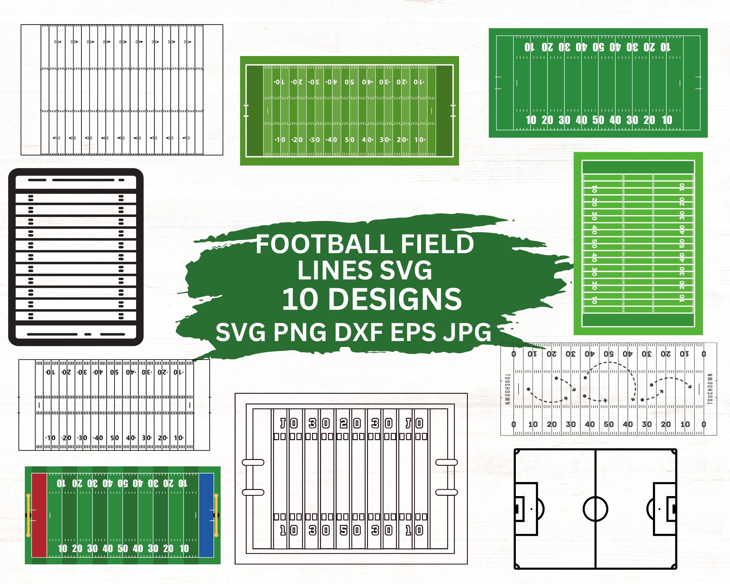 Football Field Lines Svg, Football Svg, Instant Download, Football ...
