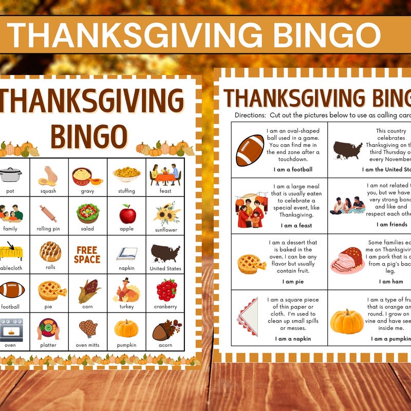 Thanksgiving Bingo - Etsy