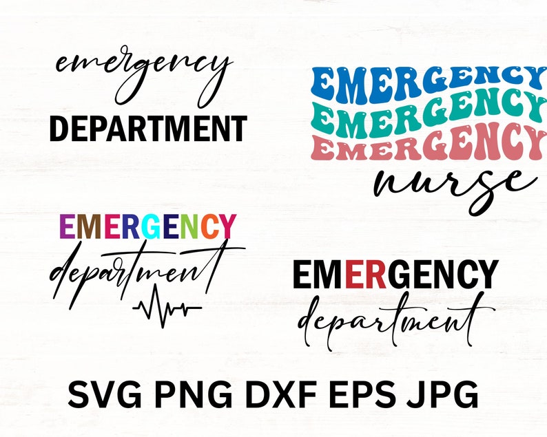 Emergency Nurse SVG Bundle: ER Department Designs (digital Download) - Etsy