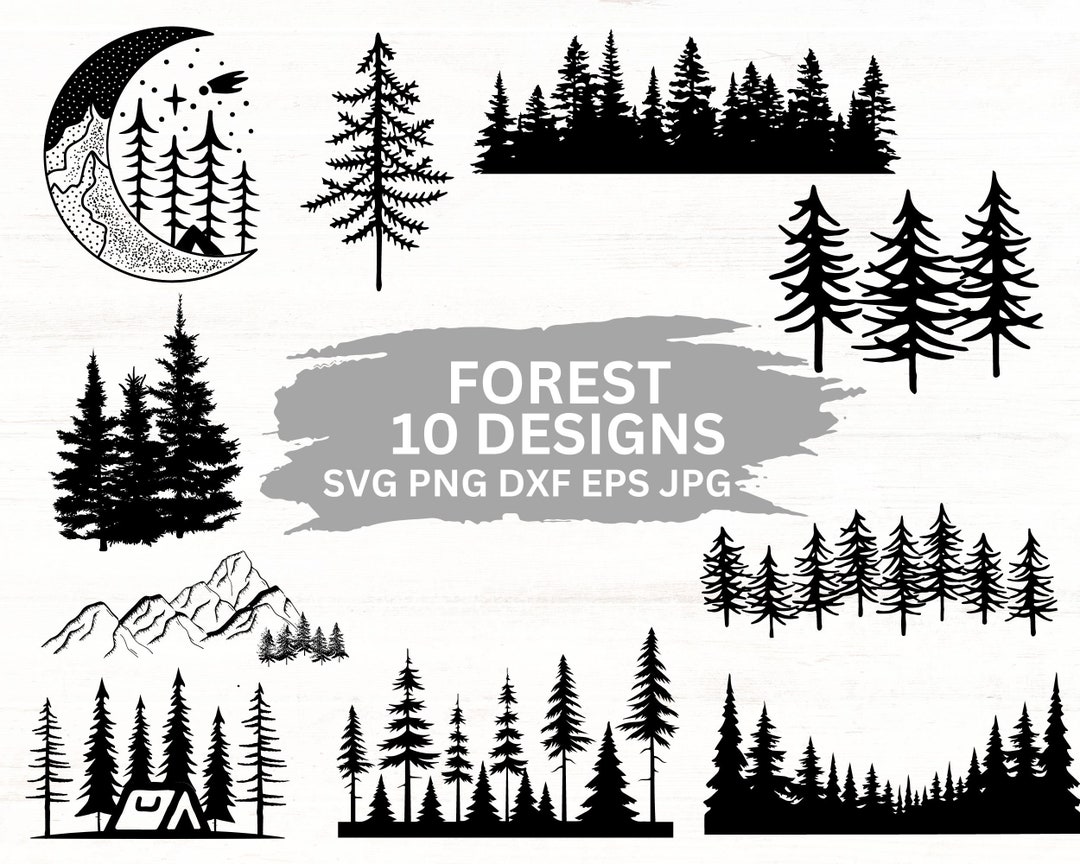 Forest Svg, Forest Png, Forest Dxf, Forest Clipart, Forest Vector ...