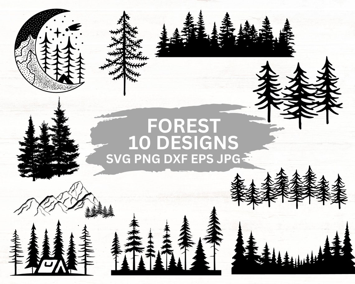 Forest Svg, Forest Png, Forest Dxf, Forest Clipart, Forest Vector ...