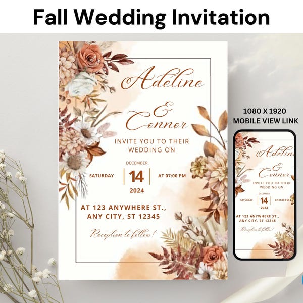 Fall Wedding Invitations - Etsy