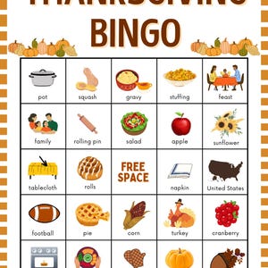 Thanksgiving Bingo, Thanksgiving Bingo Cards, Thanksgiving Activity ...