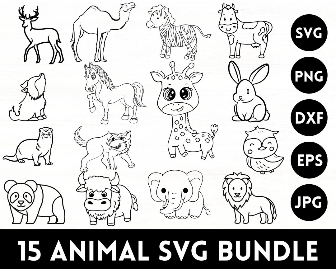 Animal Svg Bundle Cut File Wild Animal Cute, Animal Png Bundle, Animal ...