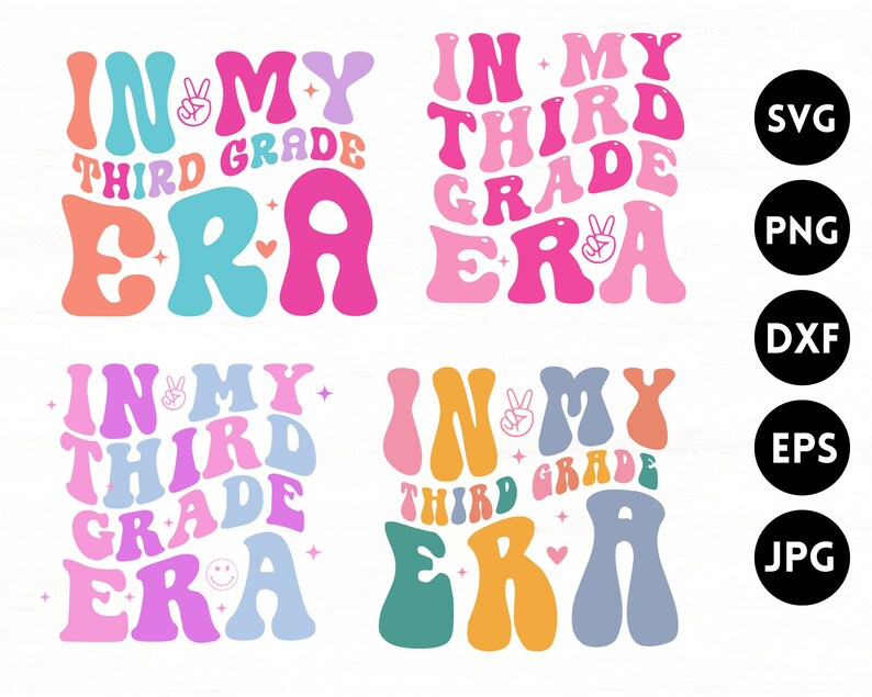 Third Grade Era Svg Png: Teacher Shirt Designs (digital Files) - Etsy
