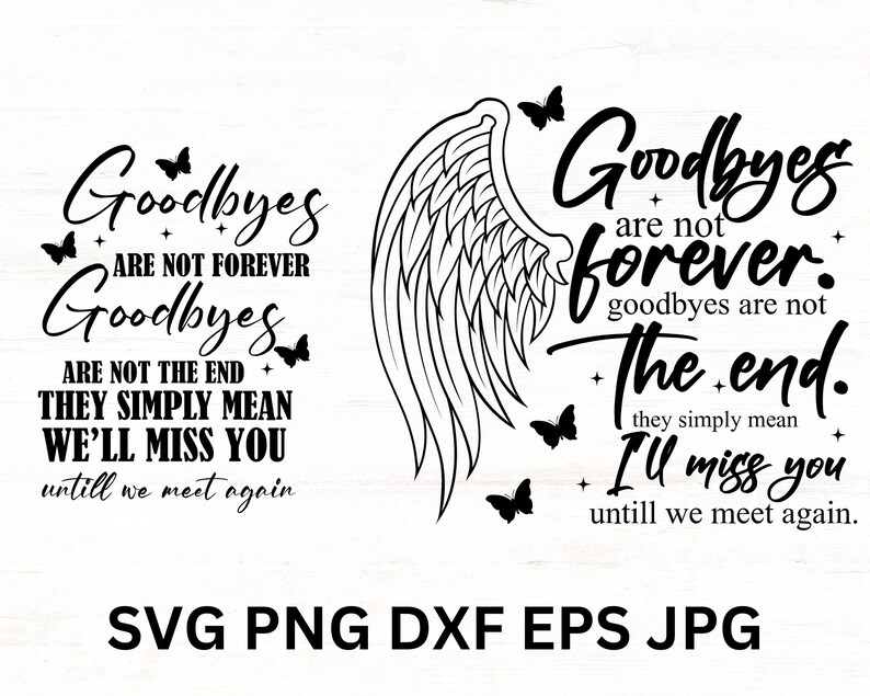 Memorial Angel Wings SVG: Rest in Peace, 15 Designs (digital Download ...
