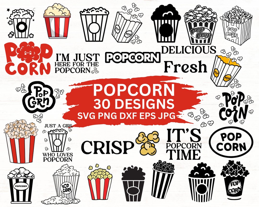Popcorn SVG Bundle: Movie Night Clip Art (digital Downloads) - Etsy