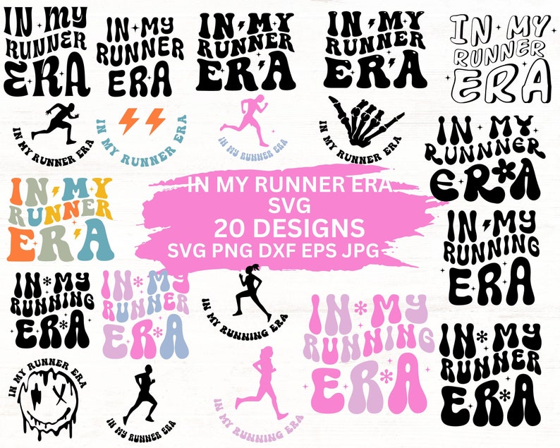 Runner Era SVG Bundle: Funny Running Shirt Designs (digital Download ...