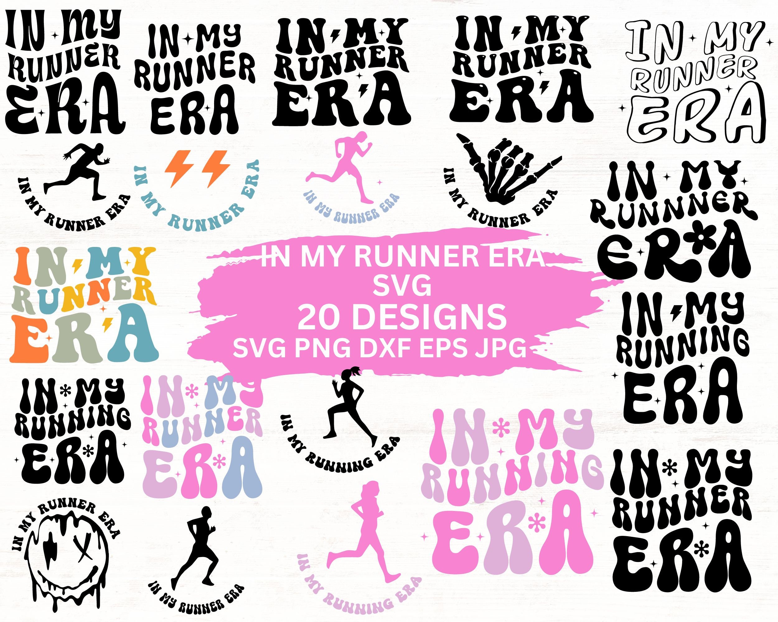 Runner Era SVG Bundle: Funny Running Shirt Designs (digital Download ...