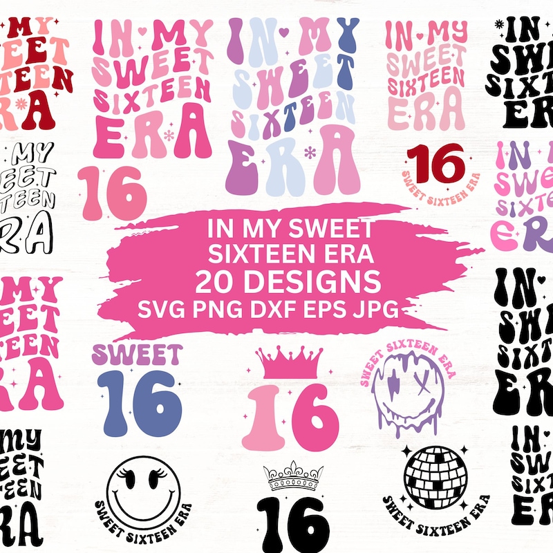 Sweet 16 Svg - Etsy