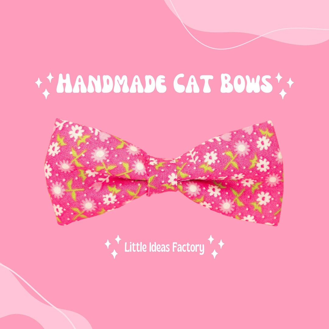 Girl Cat Bow, Kitten Bow Tie Girly Cat Accessories for Breakaway Collar ...