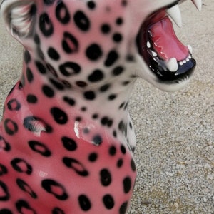 Exclusive Decorative Statue Leopard Pink 62 Cm Ceramic Handmade Italy ...