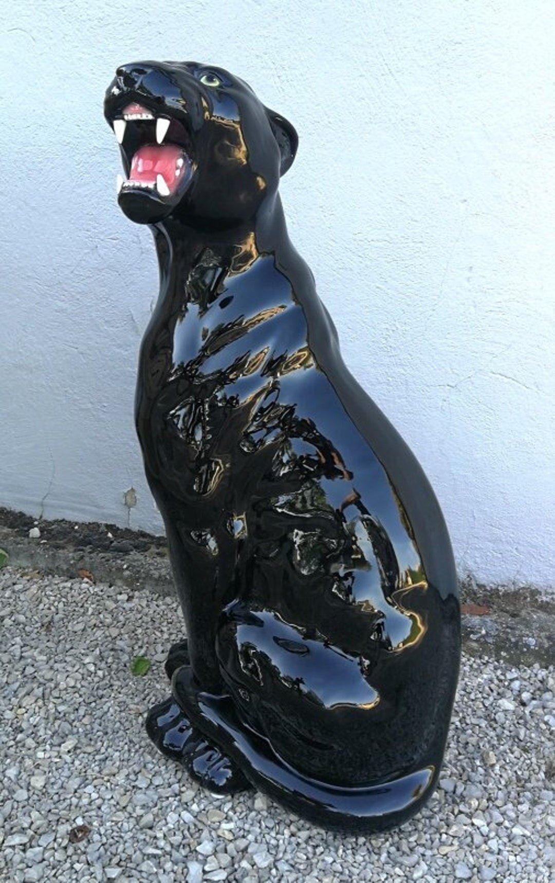 Exclusive Decorative Statue Panther Black Head Sideways 86 Cm Ceramic ...