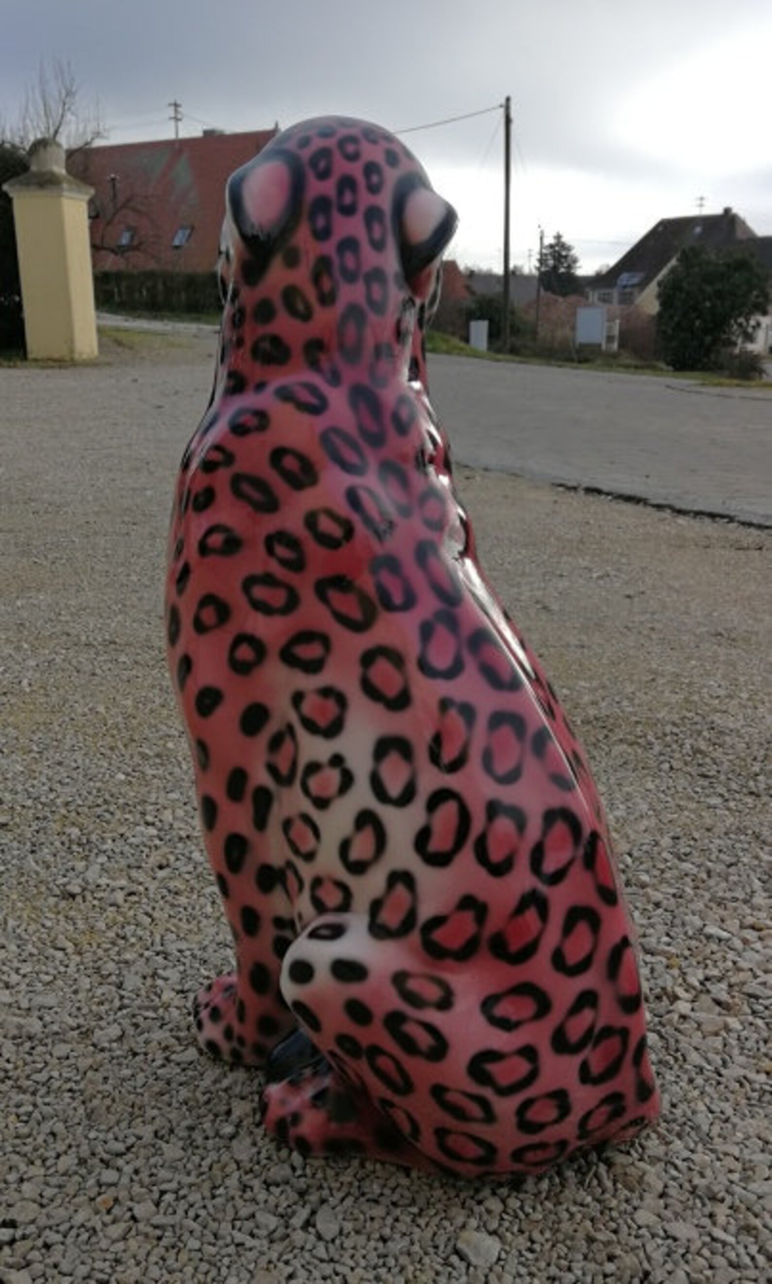 Exclusive Decorative Statue Leopard Pink 62 Cm Ceramic Handmade Italy ...
