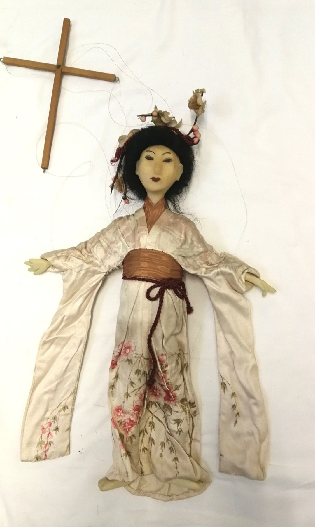 Vintage Japan Puppet Geisha Approx. 60 Cm Handmade Unique Hard Wax ...