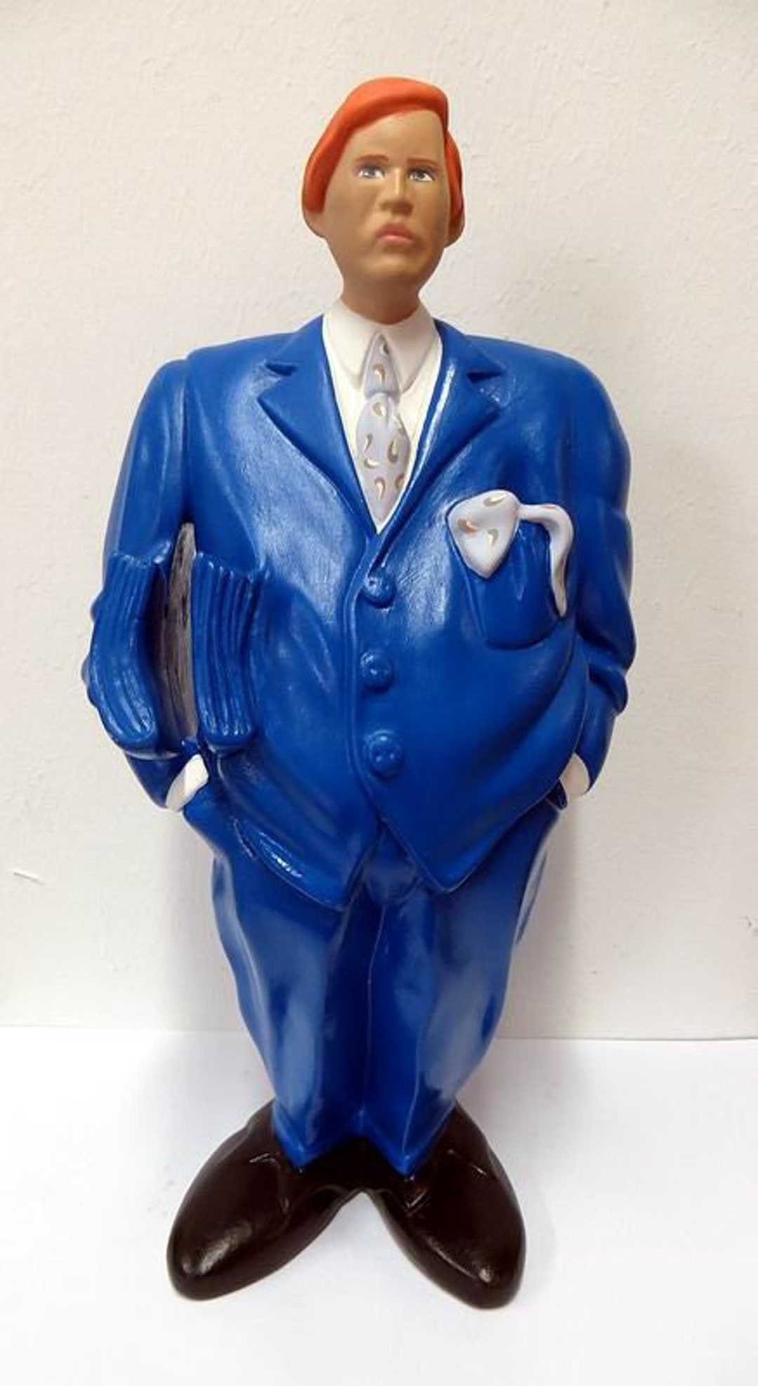 Decorative Figure 35 Cm Man in Blue Suit Biscuit Handmade Italy - Etsy