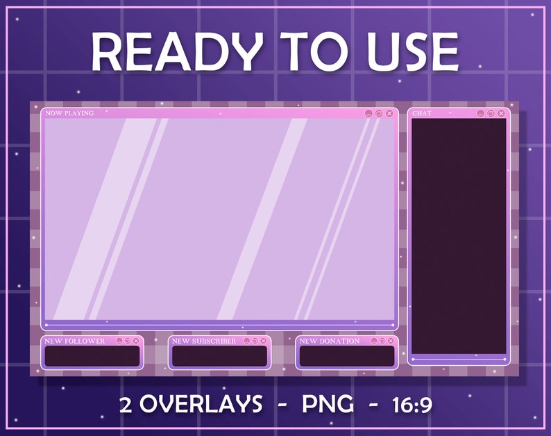 Twitch Cute Overlays for Stream. Badges Cute Kawaii Panels for ...