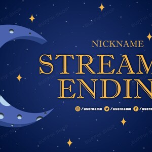 5x Cute Twitch Overlays for Stream Moon Stars Offline,starting,ending ...