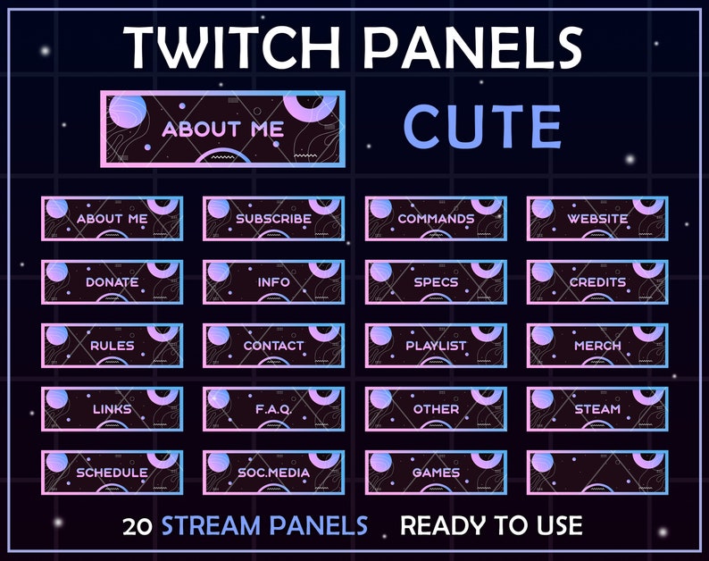 Animated Stream Overlay Package, Twitch Overlay. Cute Twitch Overlay ...