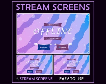 5x Cute Twitch Overlays for Stream Aesthetic Red Offline,starting ...