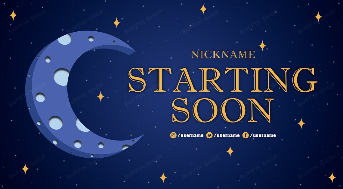 5x Cute Twitch Overlays for Stream Moon Stars Offline,starting,ending ...