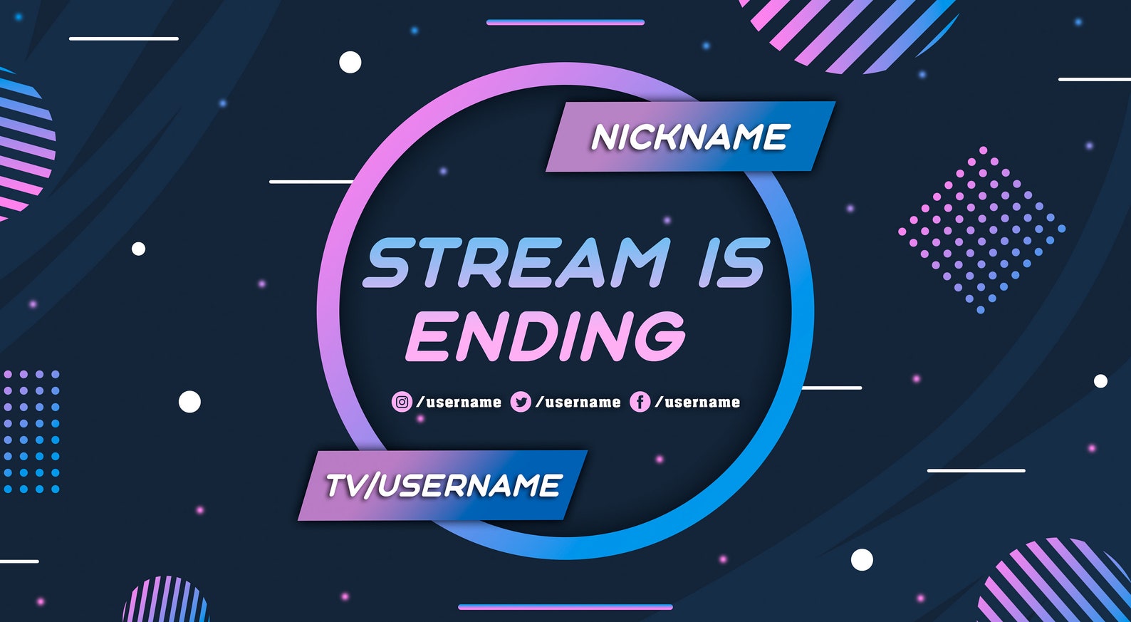 5x Modern Stream Screens for Twitch Offline,starting,ending,brb ...