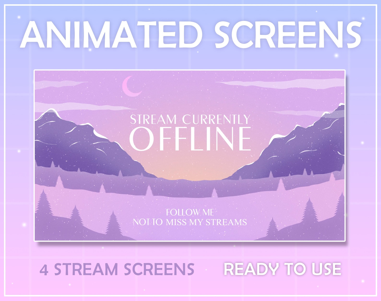 Animated 4x Twitch Overlay Stream Cute Snowfall Screens - Offline,tfw ...