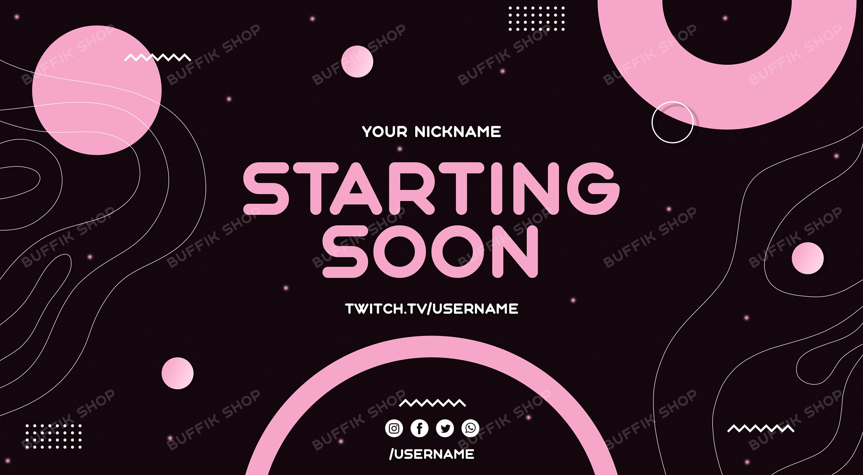 5x Cute Twitch Overlays for Stream Aesthetic Screen Offline,starting ...