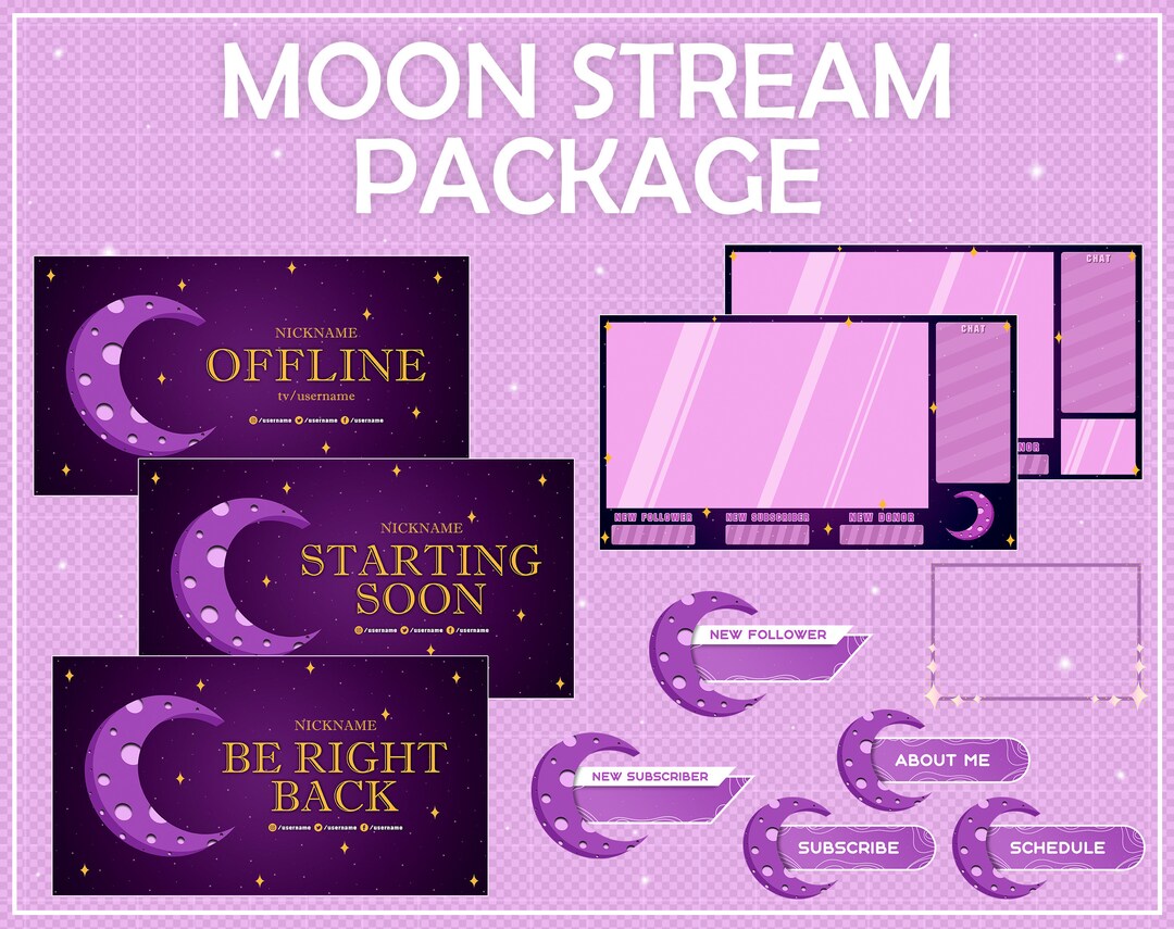 Package Moon Stream Overlays for Twitch - Twitch Package Overlays ...