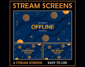 5x Cute Twitch Overlays for Stream Moon Stars - Etsy