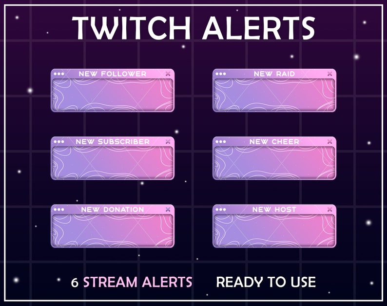Animated Stream Overlay Package, Twitch Overlay. Cute Twitch Overlay ...