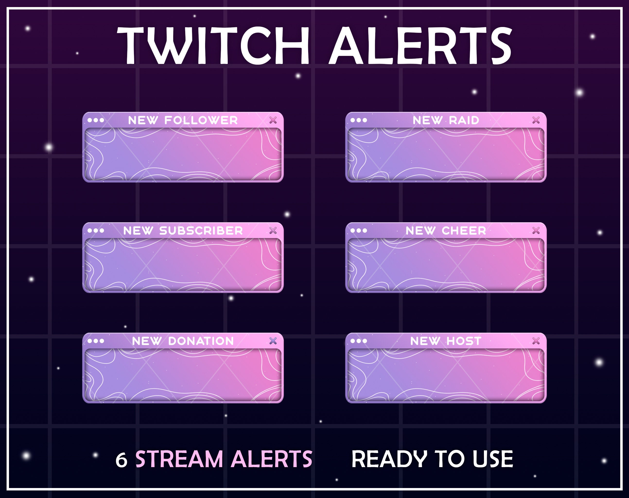 Animated Stream Overlay Package, Twitch Overlay. Cute Twitch Overlay ...